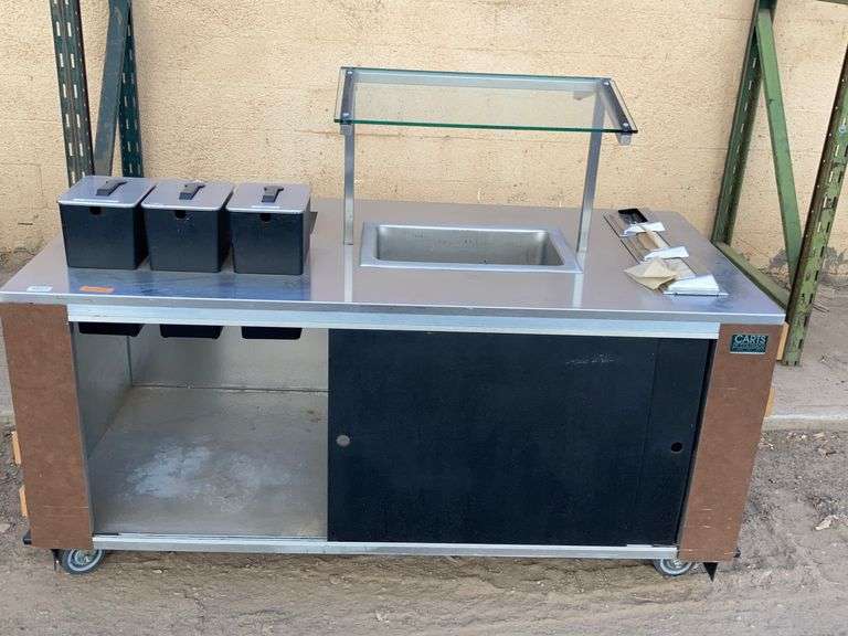 Mobile Stainless Steel Food Service Condiment Cart With Ice Bin ...