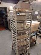 Rolling Aluminum Speed Rack with Sheet Pans and Bus Tubs - Sierra ...