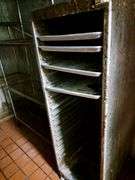 (4) Metro Storage Racks in Walk-in Cooler and Rolling Tray Rack ...