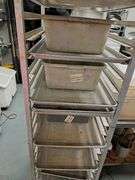 Rolling Aluminum Speed Rack with Sheet Pans and Bus Tubs - Sierra ...