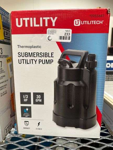 Utilitech Thermoplastic Submersible Utility Pump - Sierra Auction ...