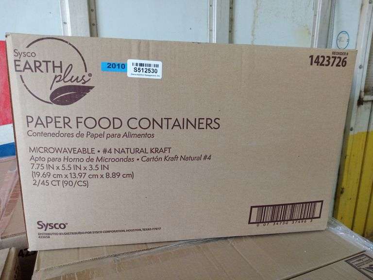 Pallet of EarthPlus Paper Food Containers Sysco Item 1423726 - Sierra ...
