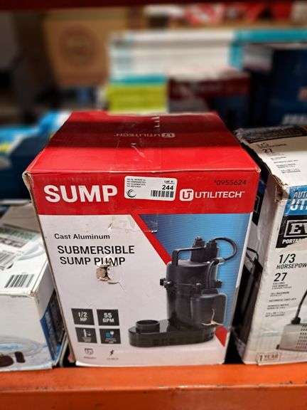 Utilitech Cast Aluminum Submersaible Sump Pump - Sierra Auction ...