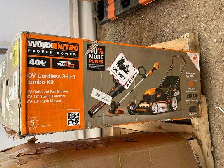 Work Nitro 40V Cordless 3-in-1 Combo Kit - Sierra Auction Management Inc