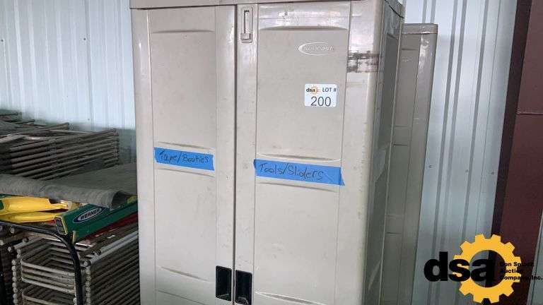 Poly Storage Cabinet with Contents - Don Smock Auction Company