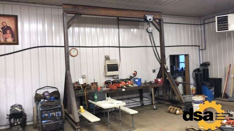 Fabricated Rolling A-Frame Lift, - Don Smock Auction Company