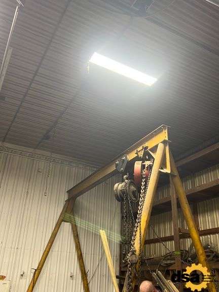 Roll Around Shop Hoist, Includes 3 Ton Harrington Peerless, Chain Hoist ...