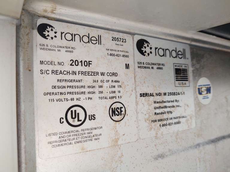 Randell model 2010F reach in freezer - South Auction