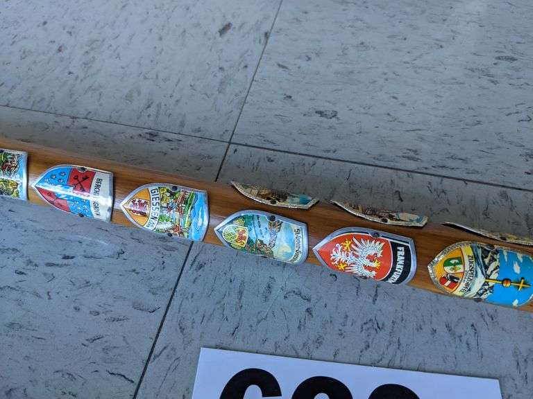 Lot of 2 European/Asian Travel Adorned Walking Sticks - South Auction