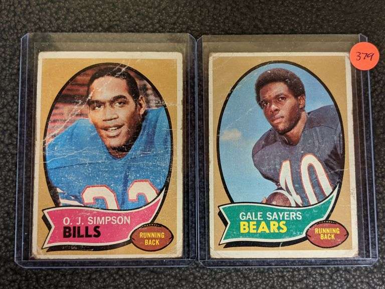 1970 Topps Gale Sayers and OJ Simpson RC - South Auction