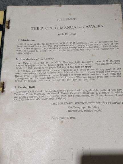 Box lot of 1930's - 1950's Military Academy Training Manuals - South ...