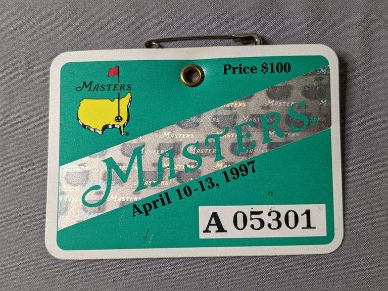 1997 Masters Badge. TIGER WOODS First Masters win - South Auction
