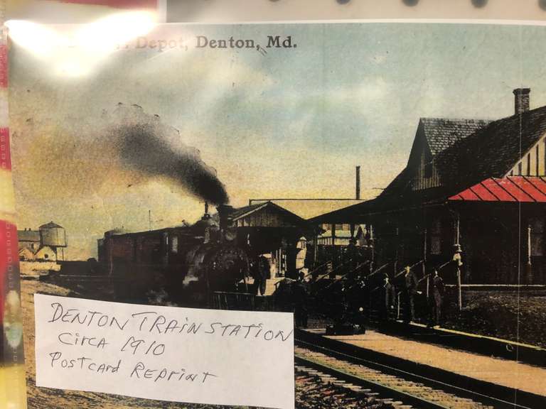 Postcard Reprint Denton Train Station circa 1910 - Trice Auctions