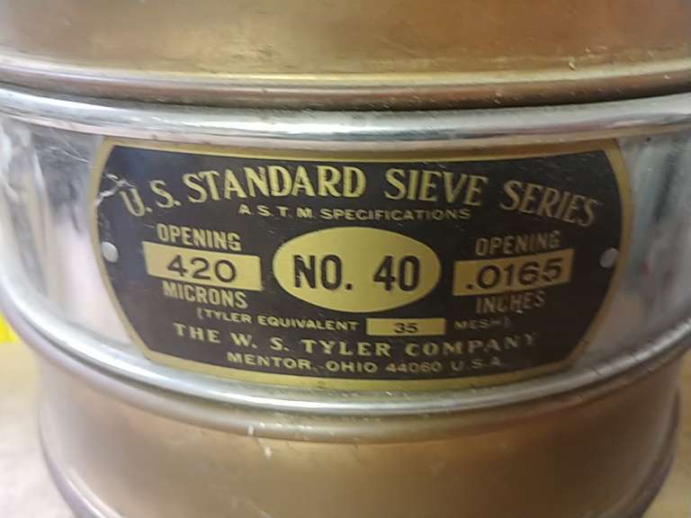 w.s. tyler company U.S Standard Sieve Series No. 40 Brass - Trice Auctions