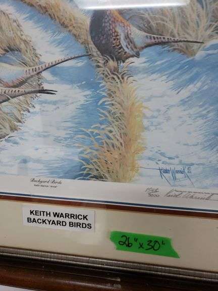 Keith Warwick Backyard Birds Print Numbered - Trice Auctions