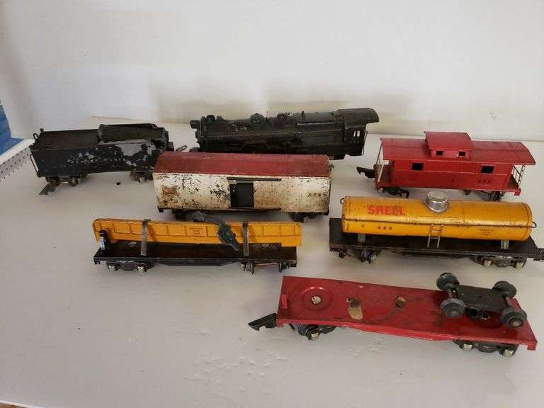 Cast Iron Train Engine & Coal Car, Assorted Train Cars - Trice Auctions