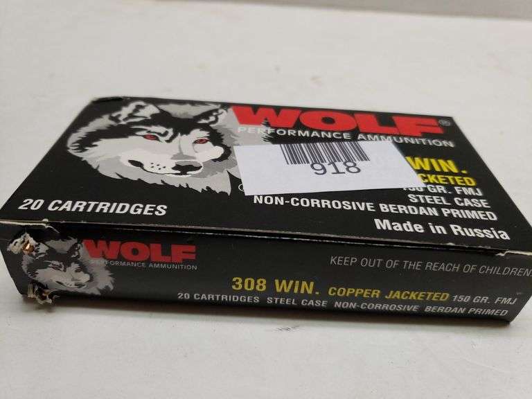 Wolf 308 Win. Copper Jacketed Cartridges - Trice Auctions