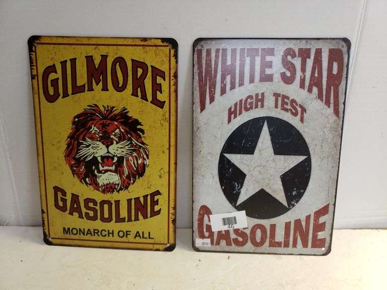 Gilmore Gasoline & White Star Gasoline Signs - Trice Auctions