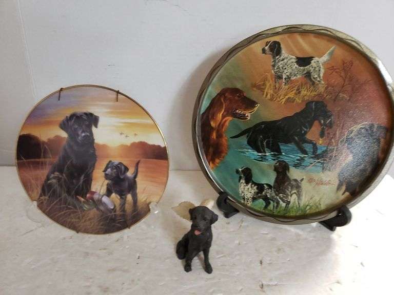 Decorative Black Lab Plate, Dog Tray, Black Lab Angel - Trice Auctions