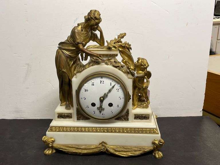 Antique French Marble Mantel Clock, Marked Tiffany (Heavy)' Video ...