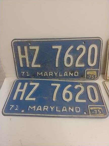 Two Antique Maryland Tags - Trice Auctions