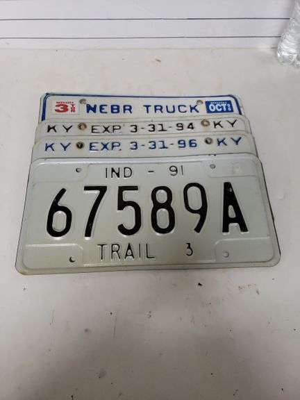 Truck/Trailer License Plates - NE, KY, IN - Trice Auctions