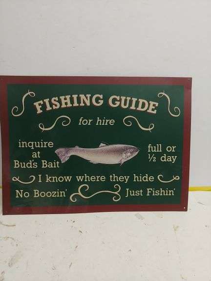 Fishing Sign & Fish Hanger - Trice Auctions