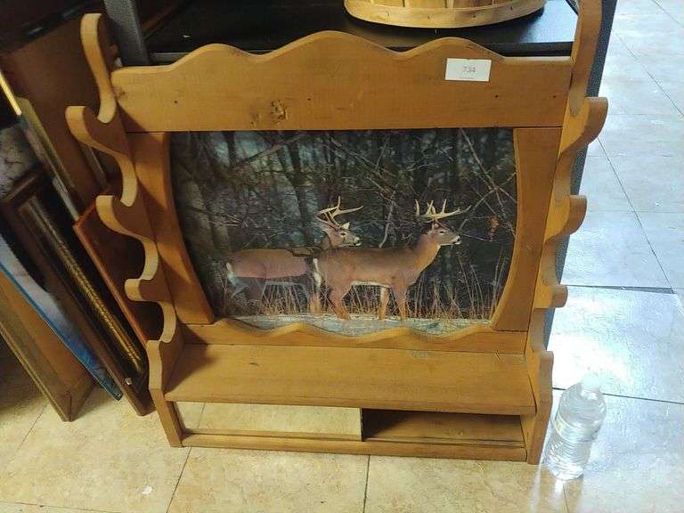 Wooden Deer Gun Rack - Trice Auctions