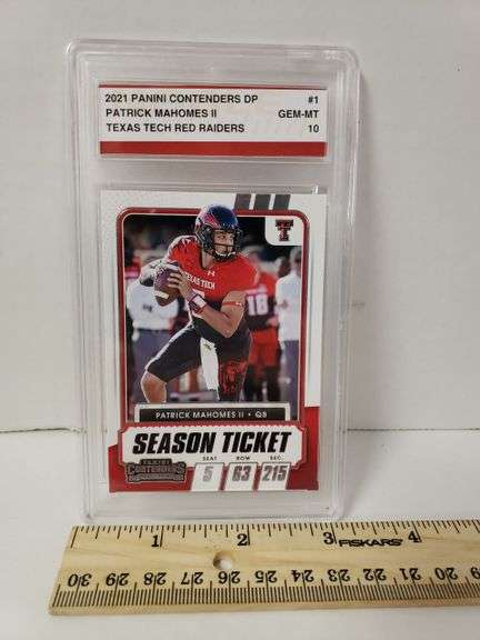 Patrick Mahomes II Graded Football Card - 2021 Texas Tech Red Raiders ...
