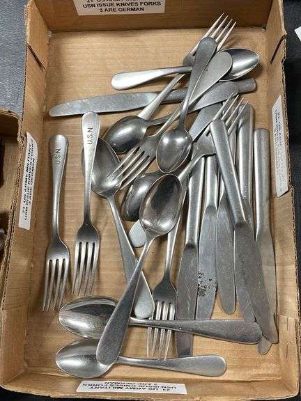 Military flatware - Some Marked U.S.N, Some Marked Germany - Trice Auctions