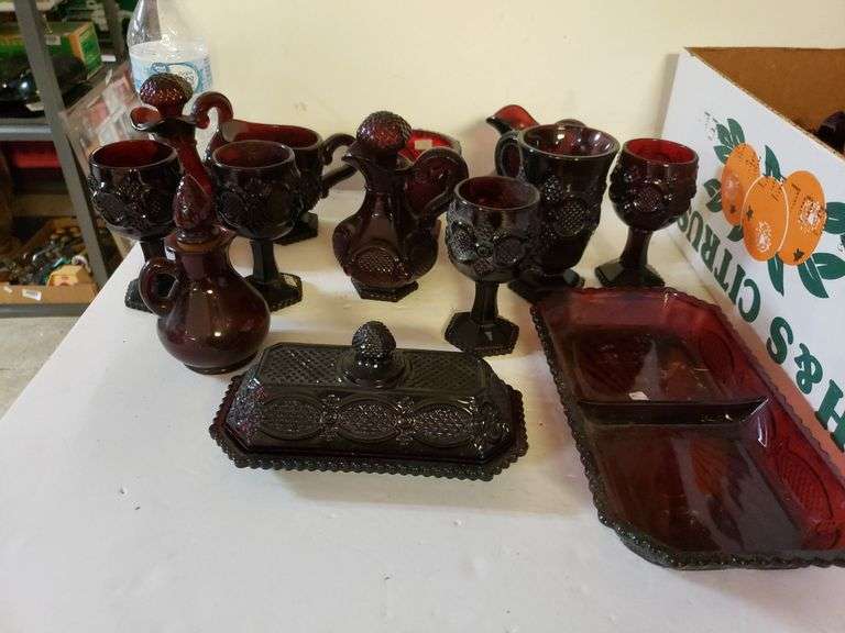 Vintage Ruby Red Glassware Trice Auctions 5519