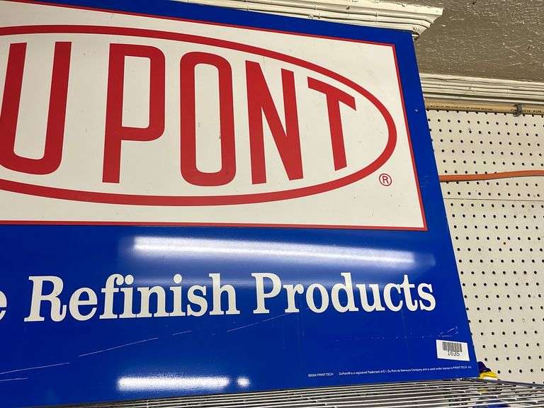 Large Metal DuPont Products Sign - Trice Auctions