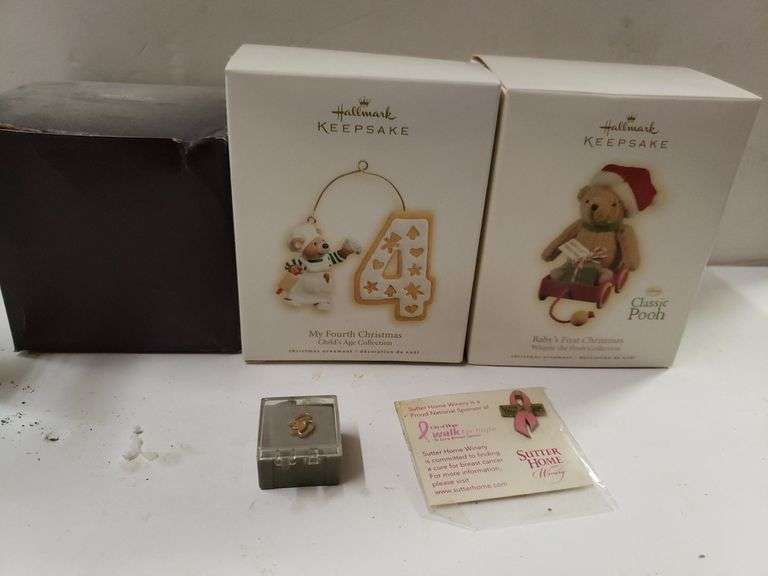 Hallmark Keepsake Ornaments, Breast Cancer Awareness Pin And Small Gold ...