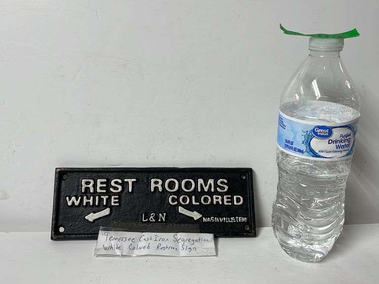 Tennessee Cast Iron Segregation White Colored Restroom Sign - Trice ...