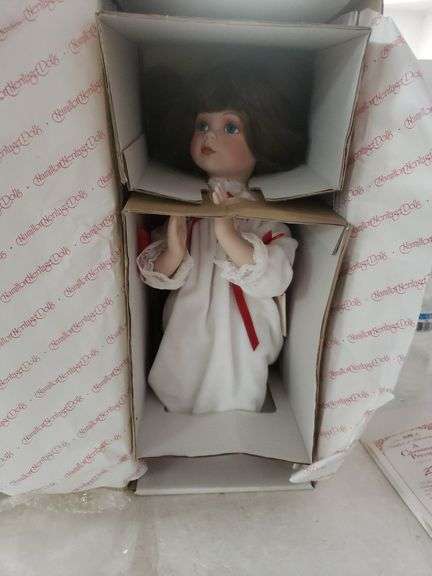 The Hamilton Collection A Christmas Prayer Porcelain Doll - Trice Auctions