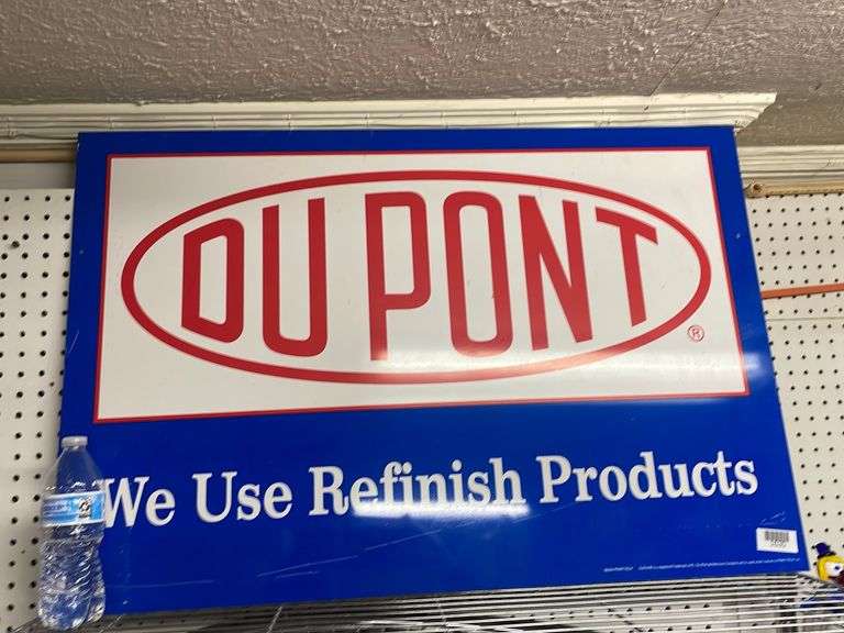 Large Metal DuPont Products Sign - Trice Auctions