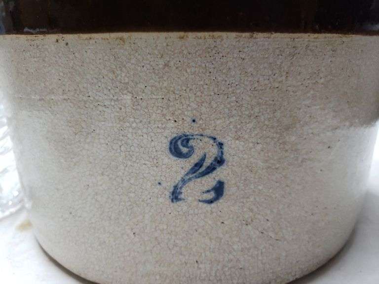 Vintage Number 2 Pottery Crock - Trice Auctions