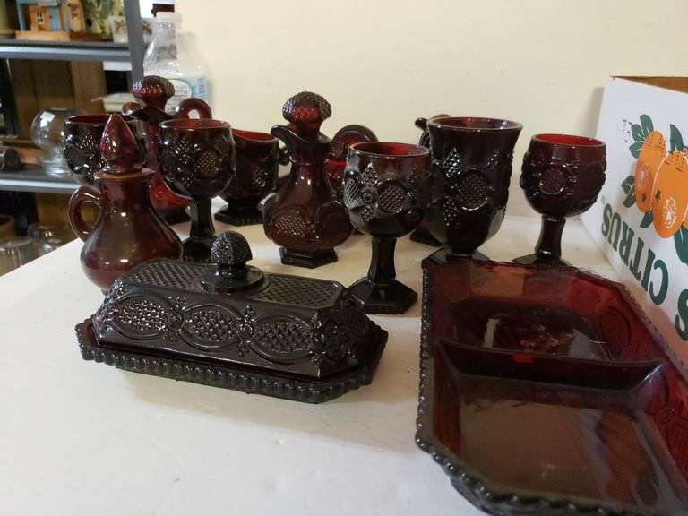 Vintage Ruby Red Glassware - Trice Auctions