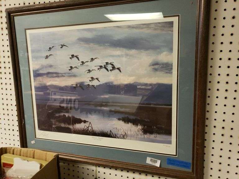 Ducks Unlimited Distant Thunder By C. Ford Riley. Signed And Numbered ...