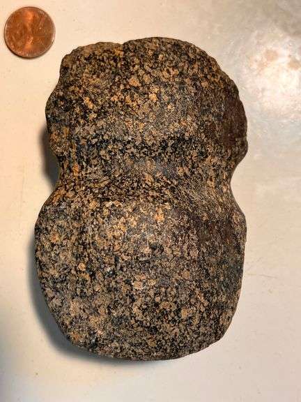 Two Native American Artifacts Flat Grinding Stone, & Axe Head - Trice ...