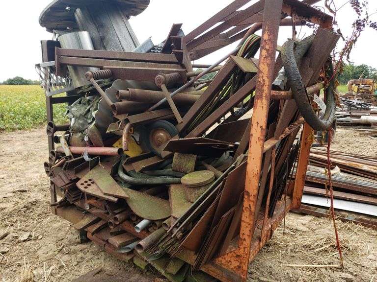 Pile Of Metal With Cart And Angle Iron - Trice Auctions