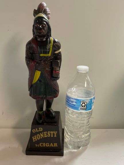 Cast Iron Indian Native American sold Honesty 5 cent Cigar Bank - Trice ...