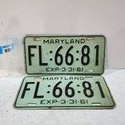 Vintage Maryland License Plates - Trice Auctions