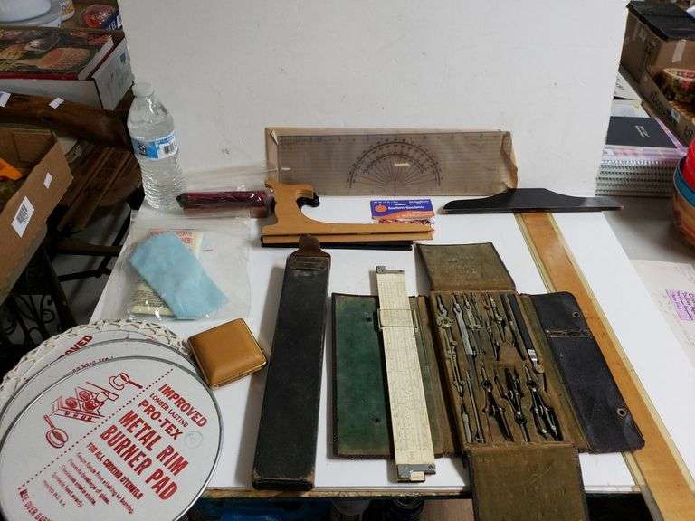 Vintage Drafting Tools, Plate Displays, Vintage Clock, And More - Trice ...