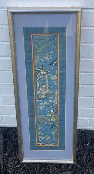 Oriental Framed Hand Stitched Tapestry - Trice Auctions