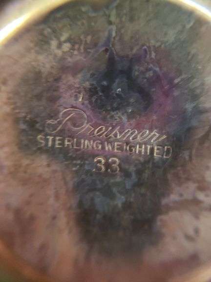 Preisner Silver Candlesticks - Marked Sterling Weighted - Trice Auctions