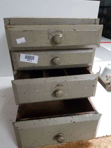 Wood 4 Drawer Tabletop Storage Unit - Trice Auctions