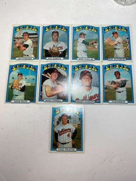 (9) Baltimore Orioles Baseball Player Cards - Trice Auctions