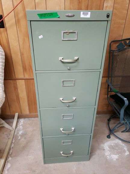 Cole Steel 4 Drawer Metal Locking Filing Cabinet With Key - Trice Auctions