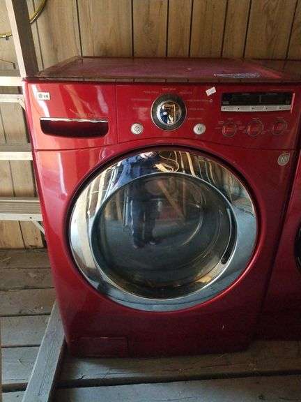 Red LG Front Loading Washer - Trice Auctions
